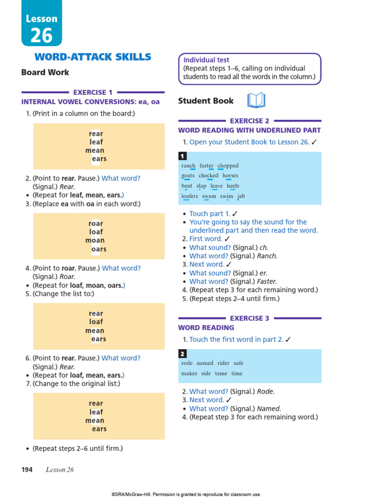 Corrective Reading Sample Lesson Dec b1 | PDF | Ranches | Livestock