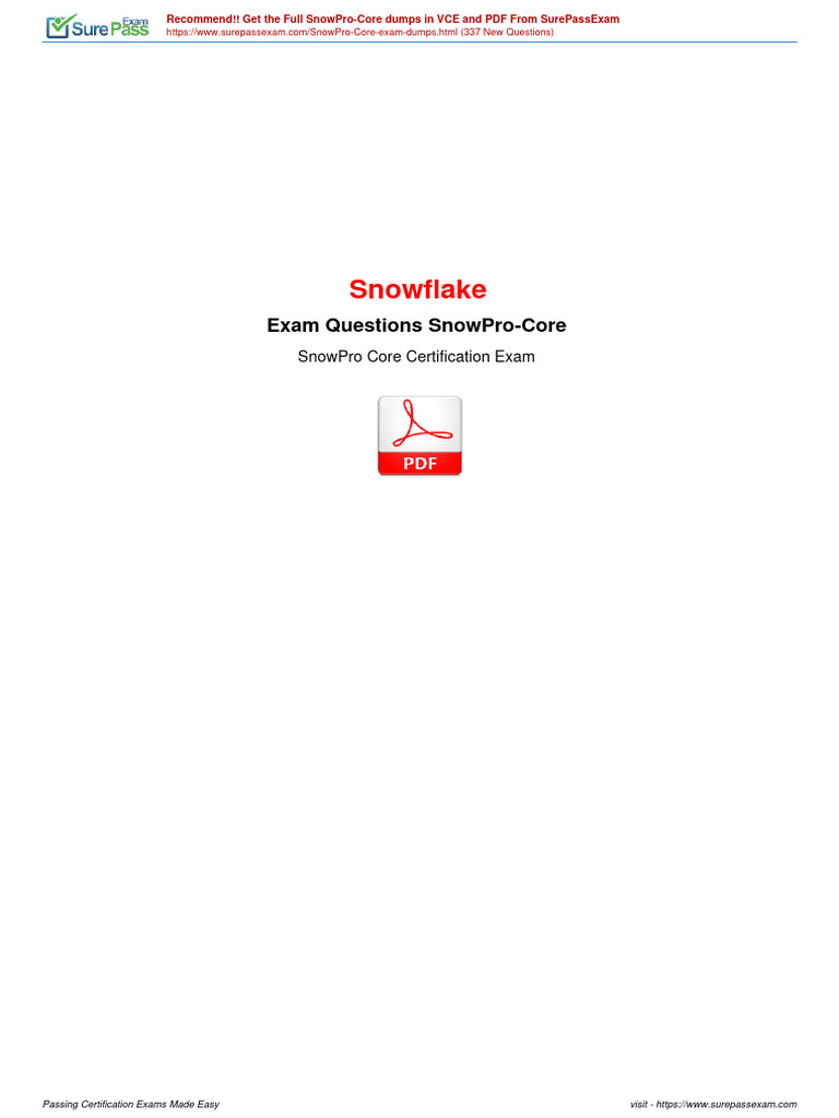 Snowflake - Certforall.snowpro Core - free.PDF.2023 Oct 02.by - Levi.182q.vce | PDF | Cloud ...