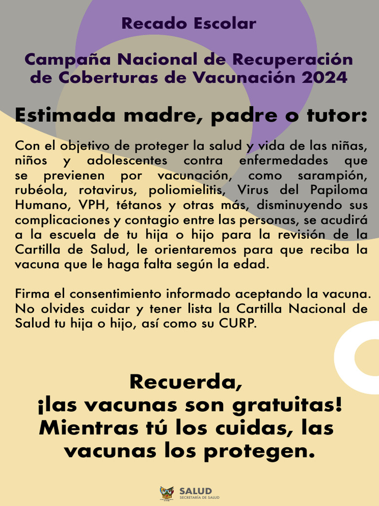 Anexo I Recado Escolar | PDF | Relaciones personales, crianza y ...