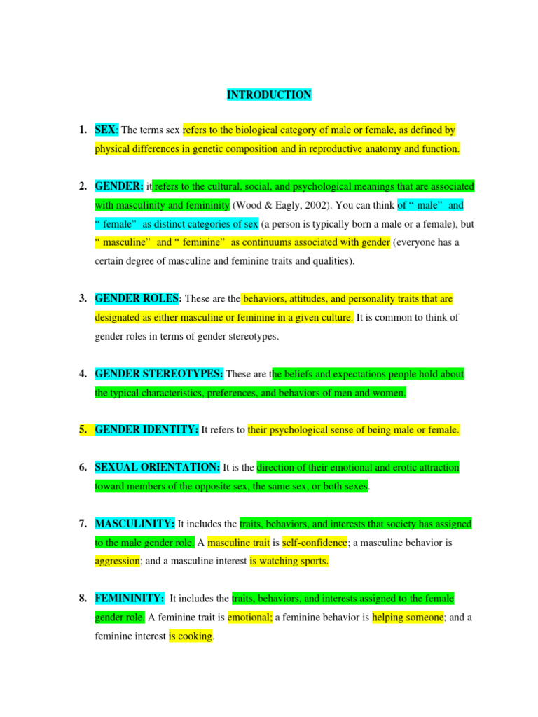 Introduction To Gender Issues | PDF | Gender | Gender Studies