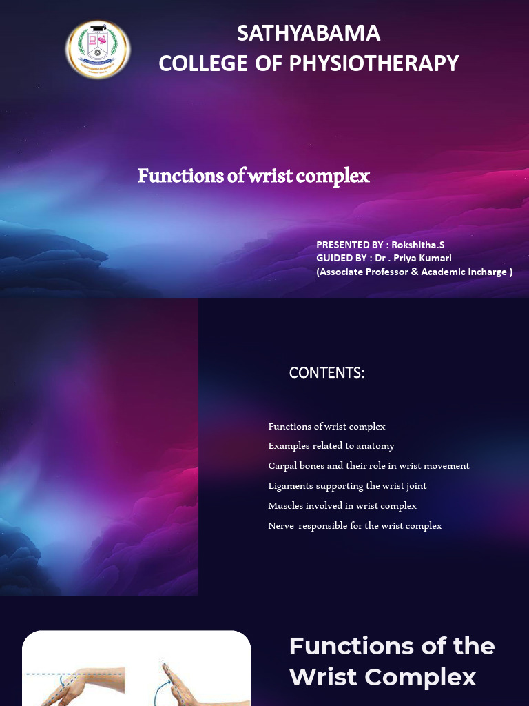 Wrist Complex | PDF | Anatomical Terms Of Motion | Hand