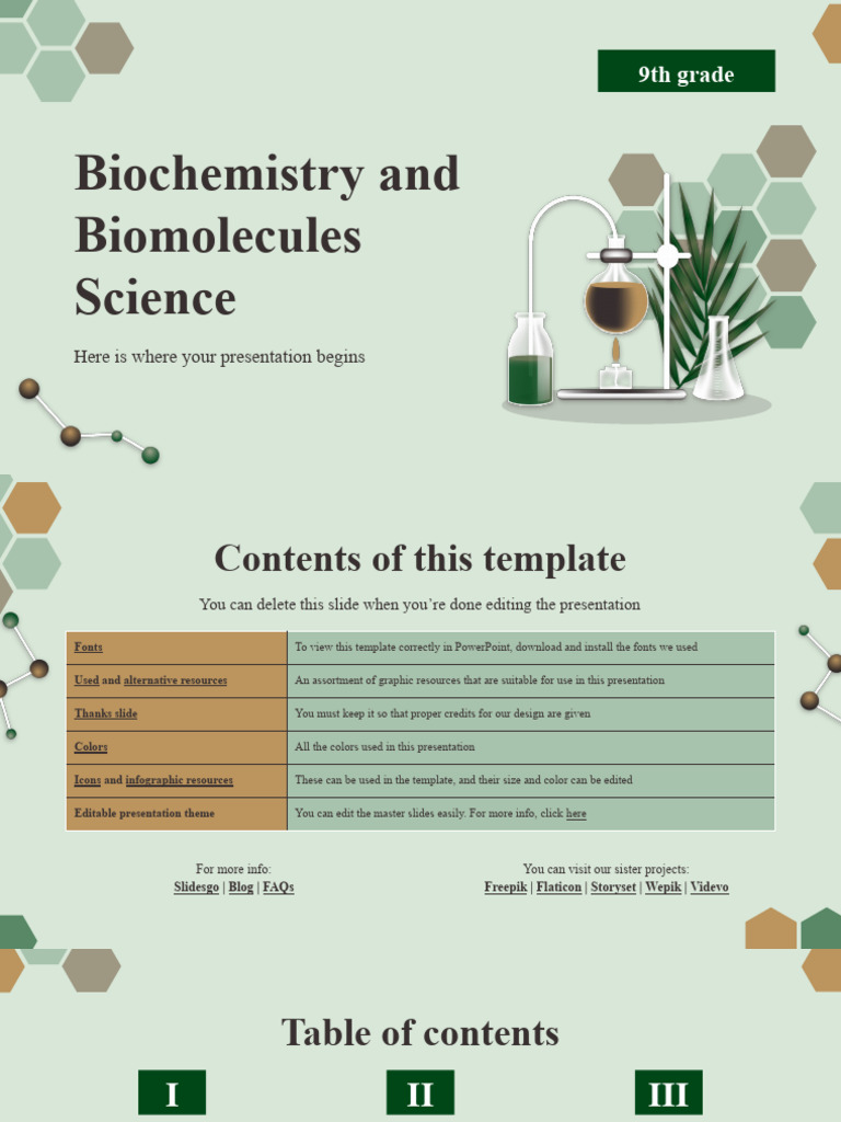 Biochemistry and Biomolecules - Science - 9th Grade by Slidesgo | PDF ...