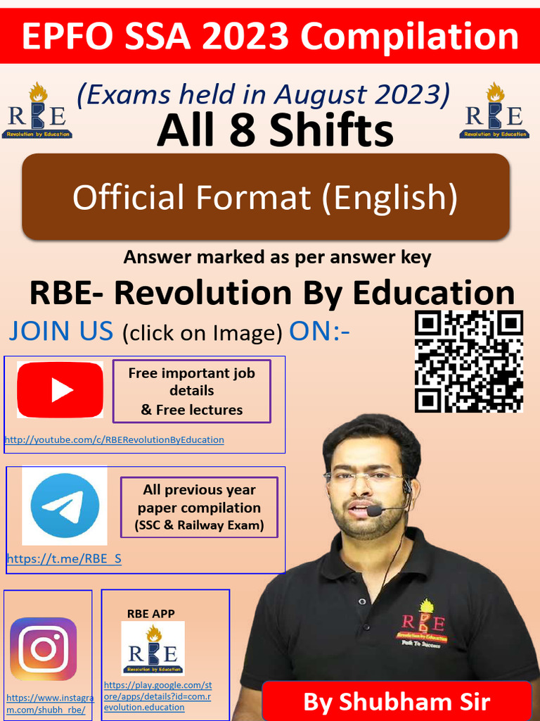 EPFO SSA Eng All 8 Shift | PDF