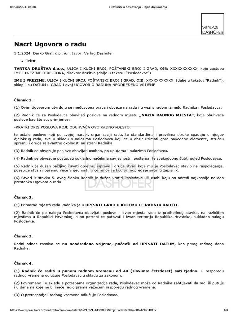 Pravilnici U Poslovanju - Ispis Dokumenta | PDF