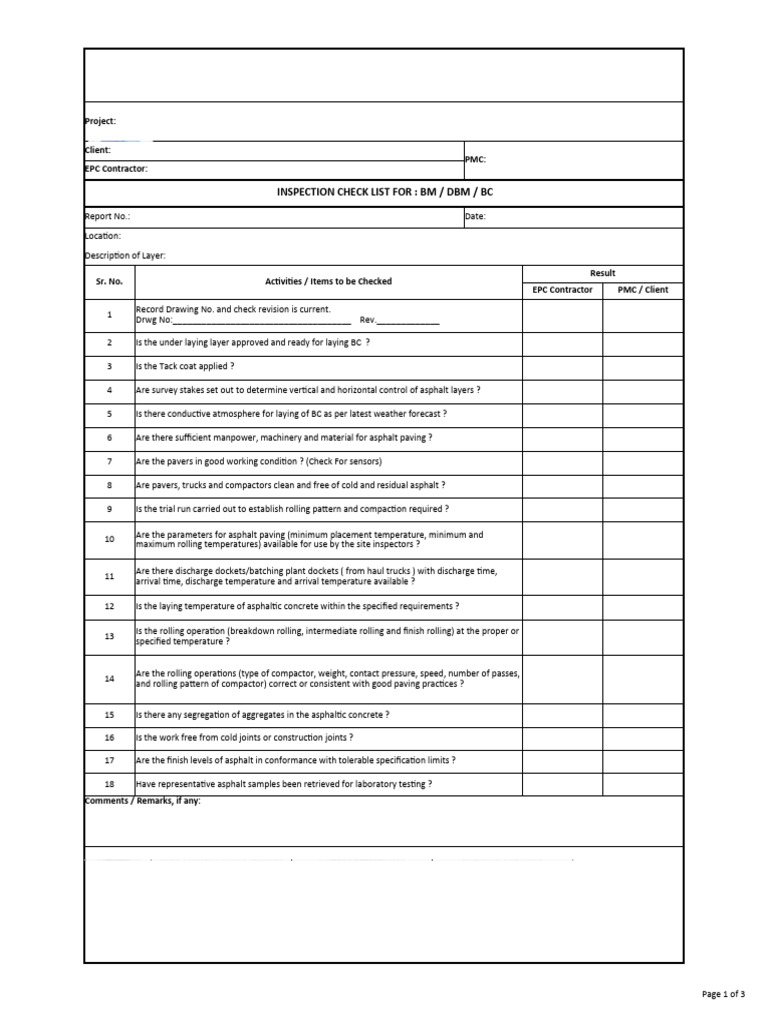 Asphalt Paving Inspection Guide | PDF | Concrete