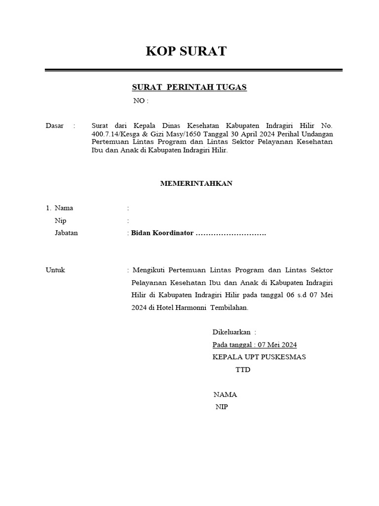 Contoh SPT Pertemuan Program | PDF
