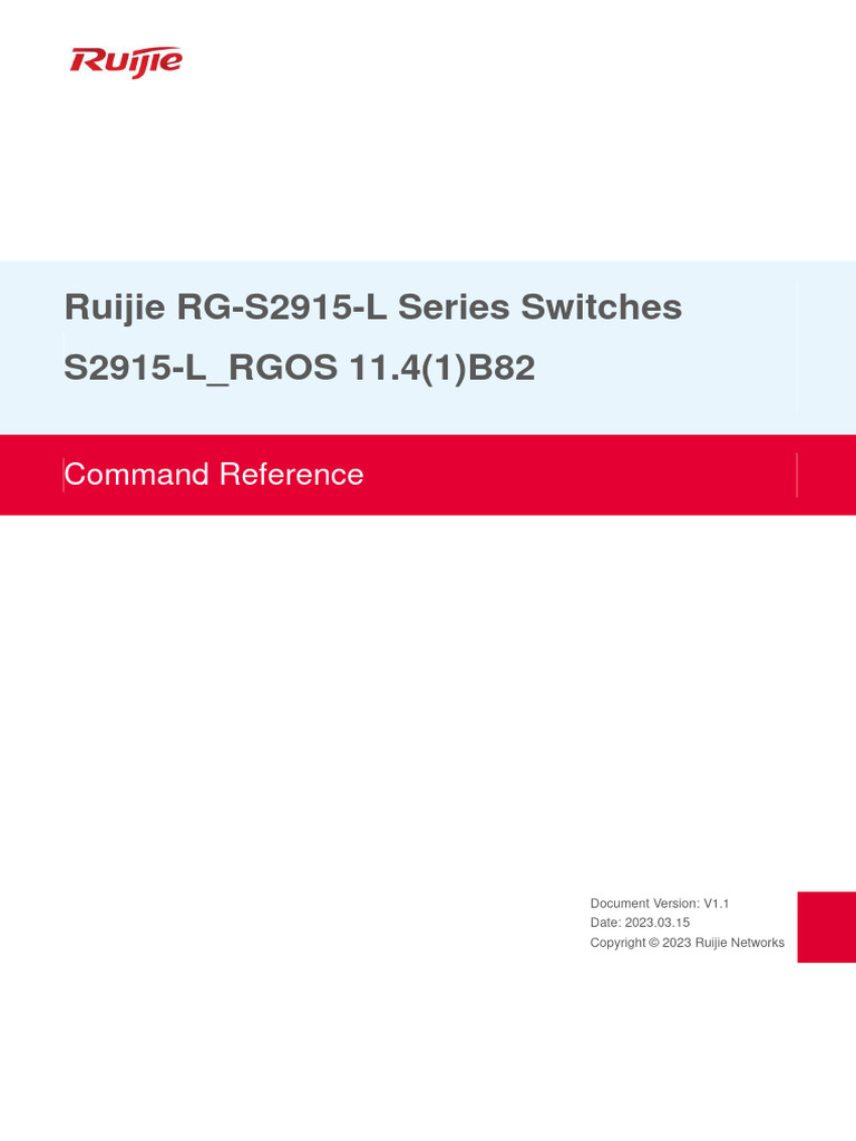 Ruijie RG-S2915-L Series Switches RGOS 11.4 (1) B82 Command Reference ...