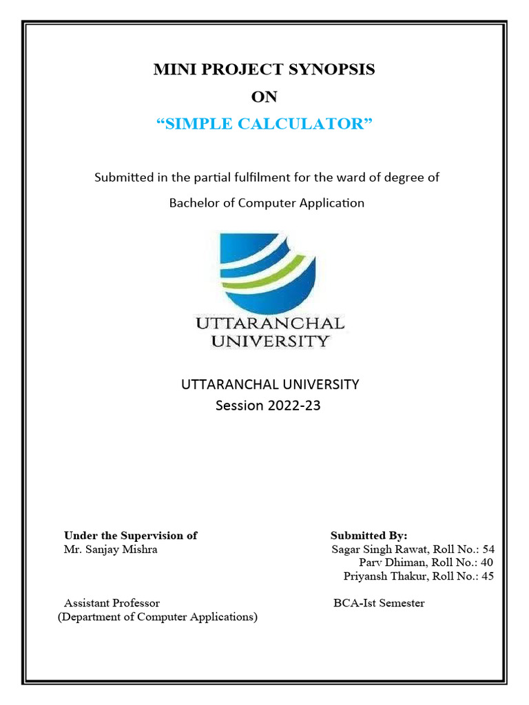 Mini Project Synopsis Saurabh | PDF | Software | System