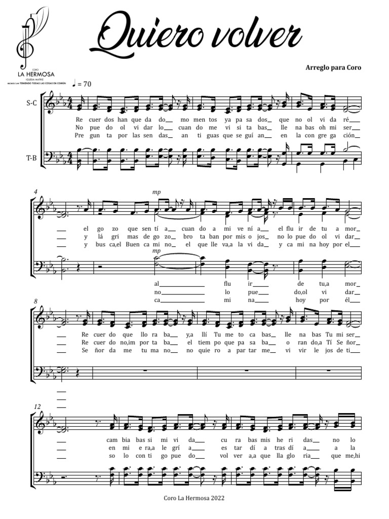 Quiero Volver Partitura | PDF