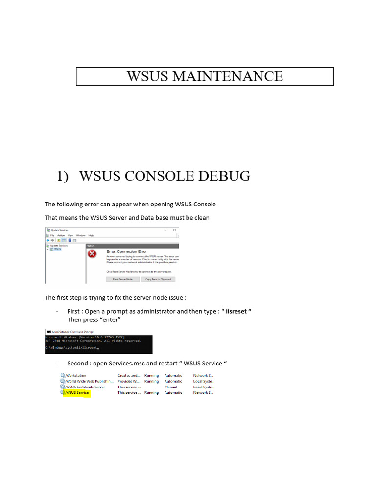 WSUS Maintenance | PDF | Databases | Microsoft Sql Server WSUS Maintenance | PDF | Databases | Microsoft Sql Server