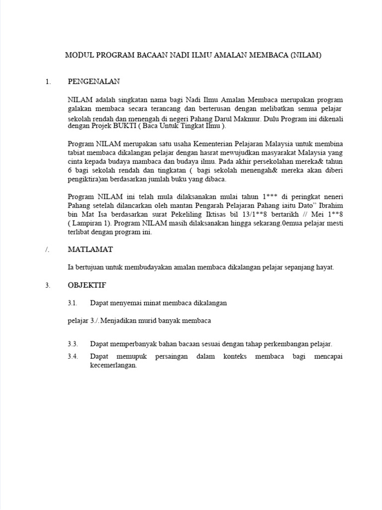 PDF Modul Program Nilam | PDF