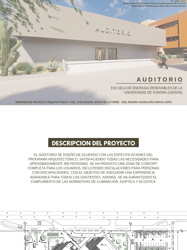 Presentacion Auditorio | PDF | Diseño arquitectonico | Arquitectura