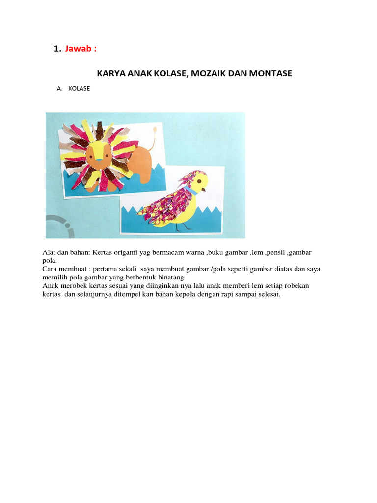 Karya Seni: Kolase, Mozaik, dan Montase | PDF