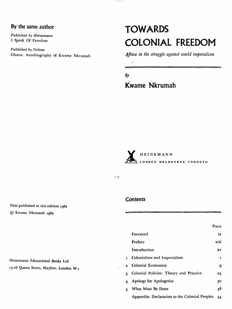 Towards Colonial Freedom Nkrumah | PDF | Cost Of Living | Imperialism