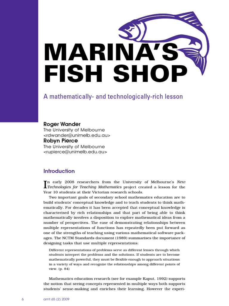 Marina's Fish Shop | PDF | Area | Function (Mathematics)