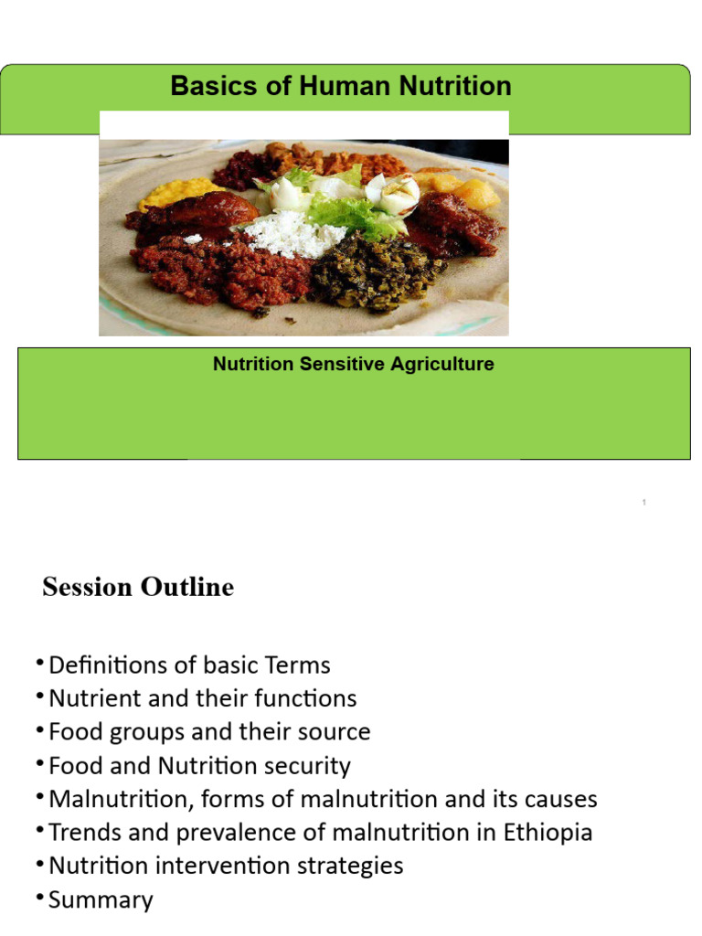 Chapter 1. Basics of Human Nutrition | PDF | Nutrition | Diet & Nutrition