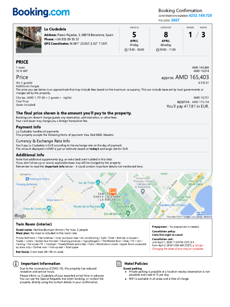 Booking | PDF