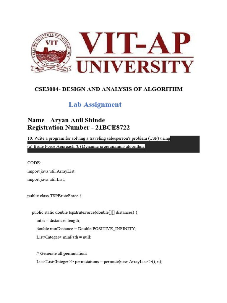 21BCE8722 - Aryan Shinde | PDF | Computer Science | Theoretical ...