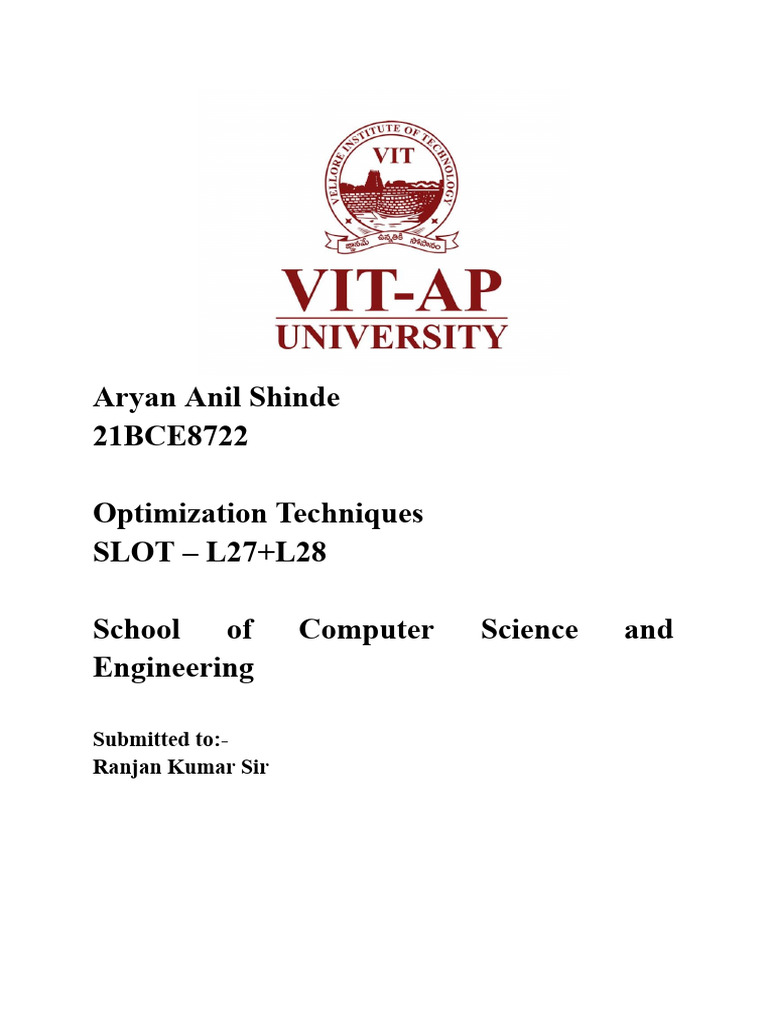 Aryan Shinde 21BCE8722 | PDF