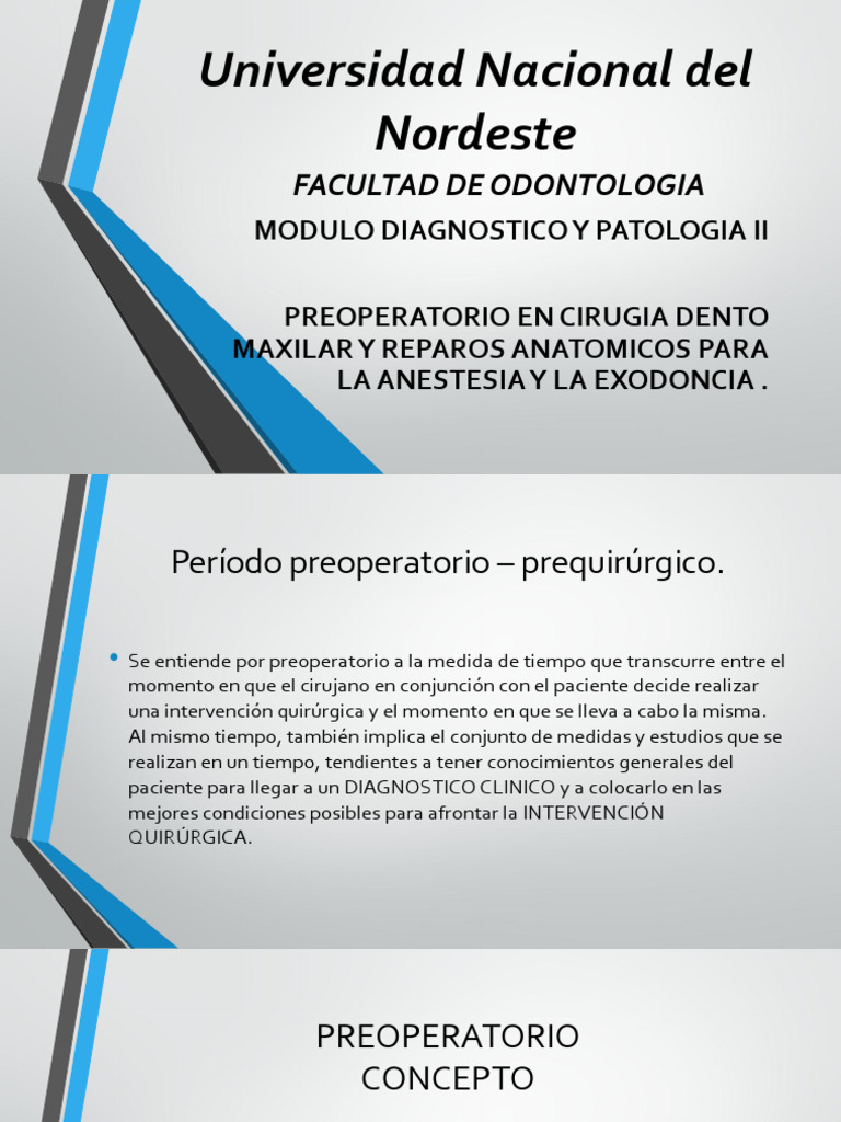 Preoperatorio REPAROS ANATOMICOS PARA LAS TECNICAS ANESTESICAS ...