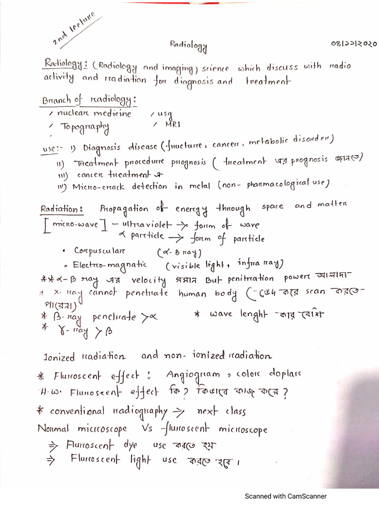 Radiology lecture( hand note) | PDF Radiology lecture( hand note) | PDF