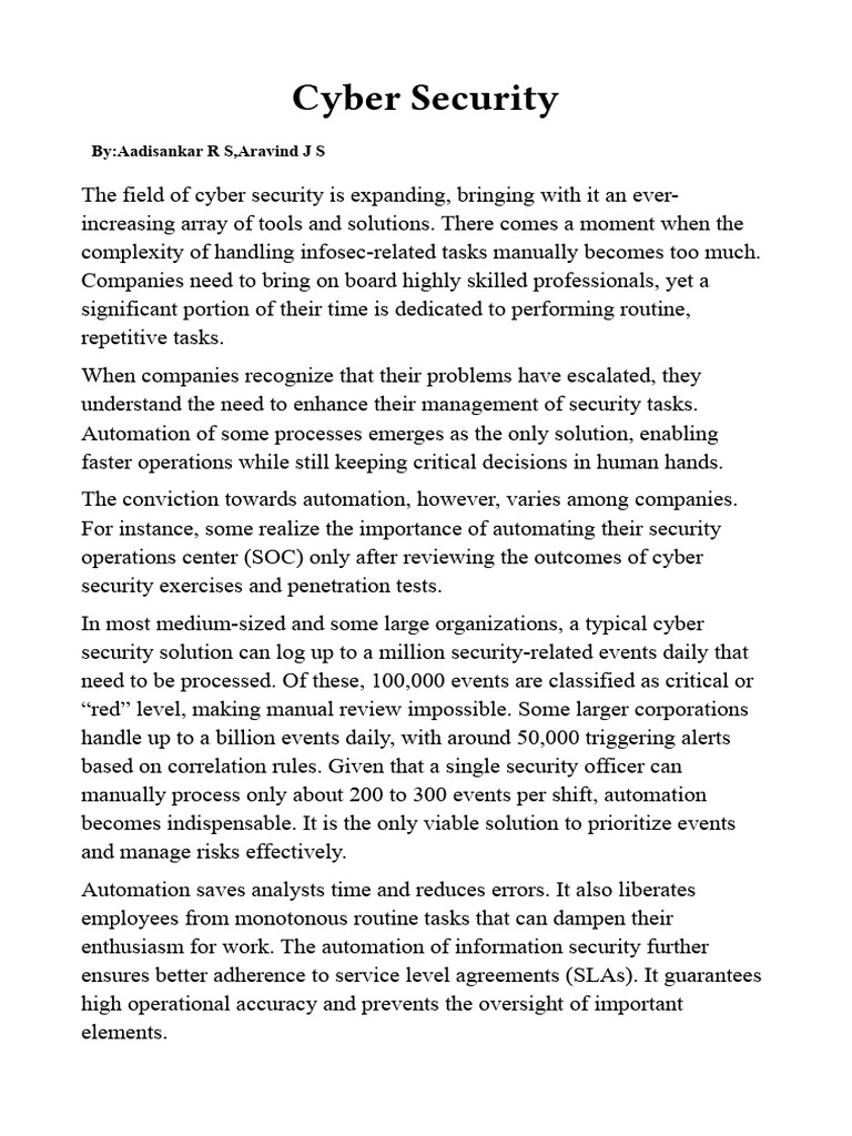 Cyber security | PDF | Computer Security | Security