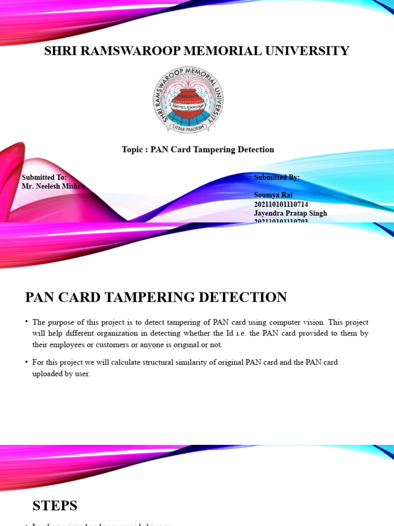 PAN Card Tampering Detection Using AI | PDF | Computer Vision | Image