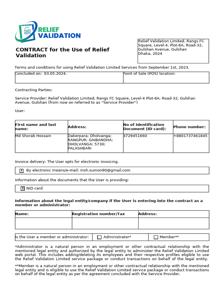 Contract MD Shorab Hossain Citizen | PDF | Contractual Term | Business Law