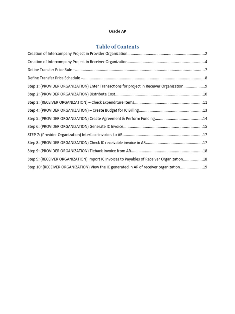 Intercompany Project Setup in Oracle AP | PDF | Accounts Payable | Business