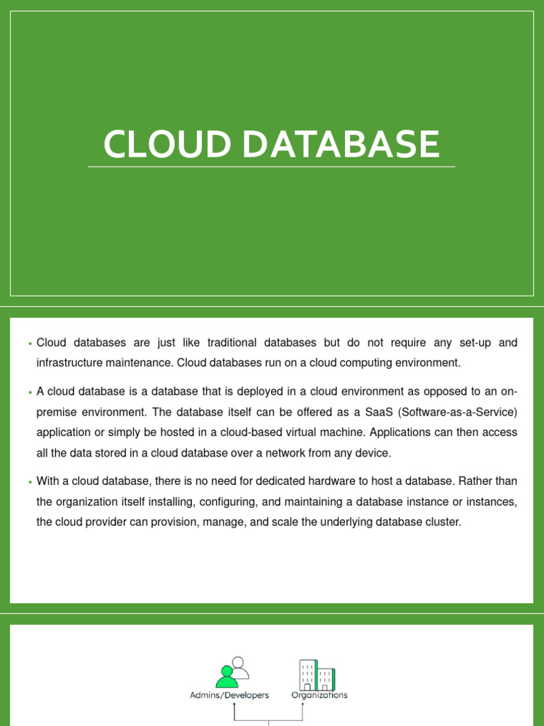 Cloud Database | PDF | Cloud Computing | Software As A Service