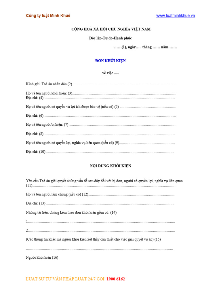 Mau Don Khoi Kien | PDF