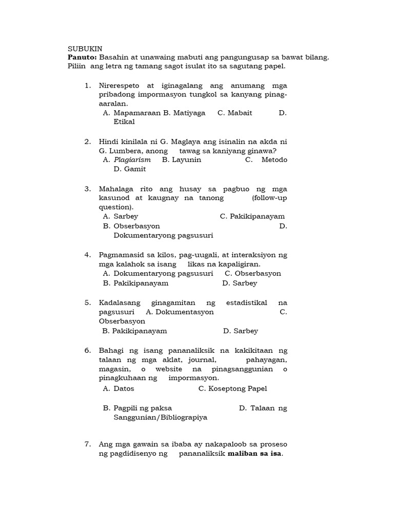 Pagbasa Mod 1 Sem2 q4 | PDF