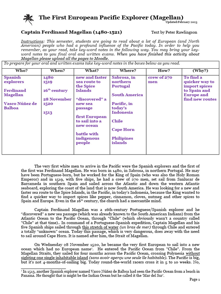 Magellan - The First European Pacific Explorer | PDF | Pacific Ocean ...