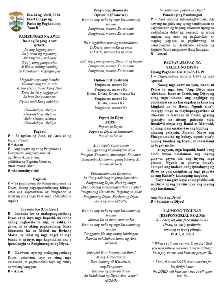 Missalette Apr 14 24 | PDF