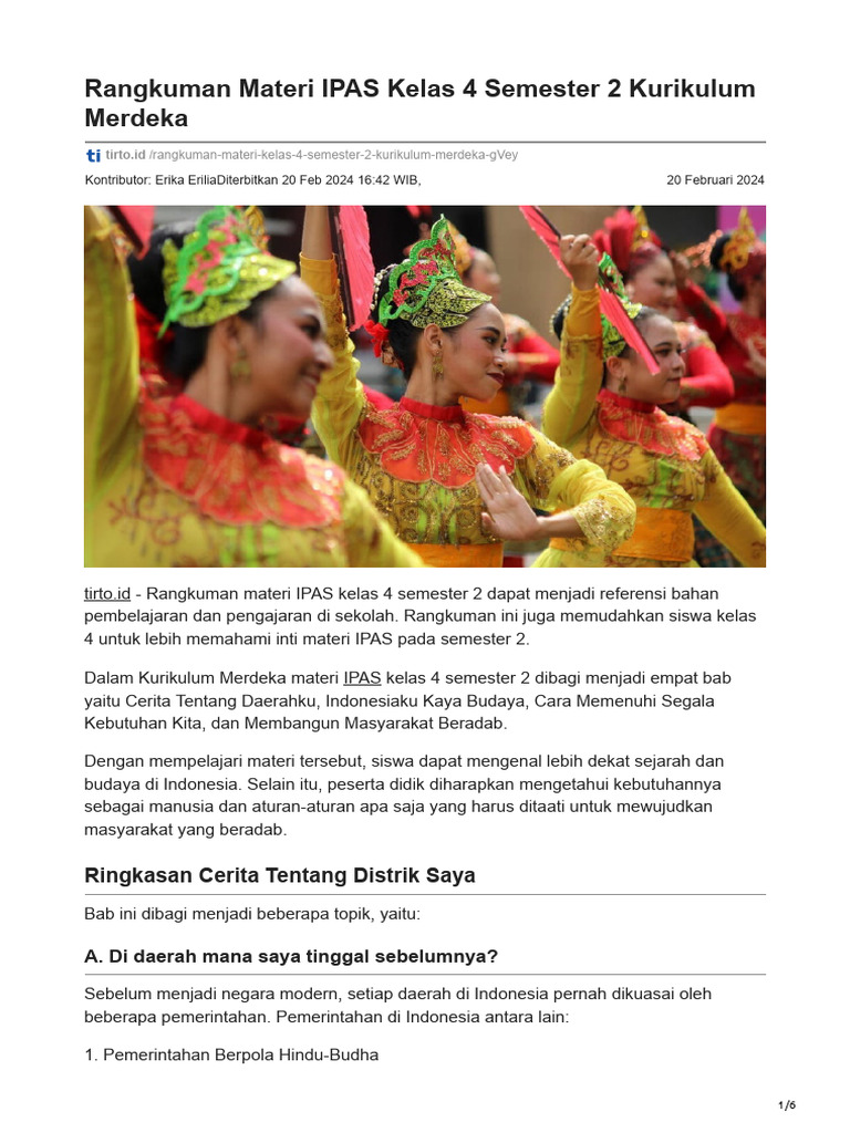 Rangkuman IPAS Kelas 4 Sem 2 | PDF