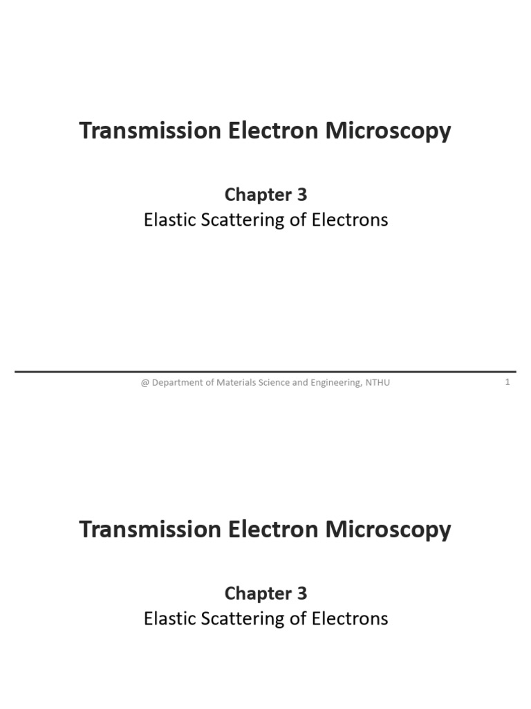 Elastic Electron Scattering in TEM | PDF | Crystal Structure ...