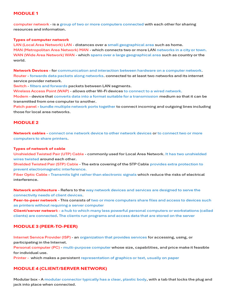 ICT REVIEWER | PDF | Computer Network | Local Area Network