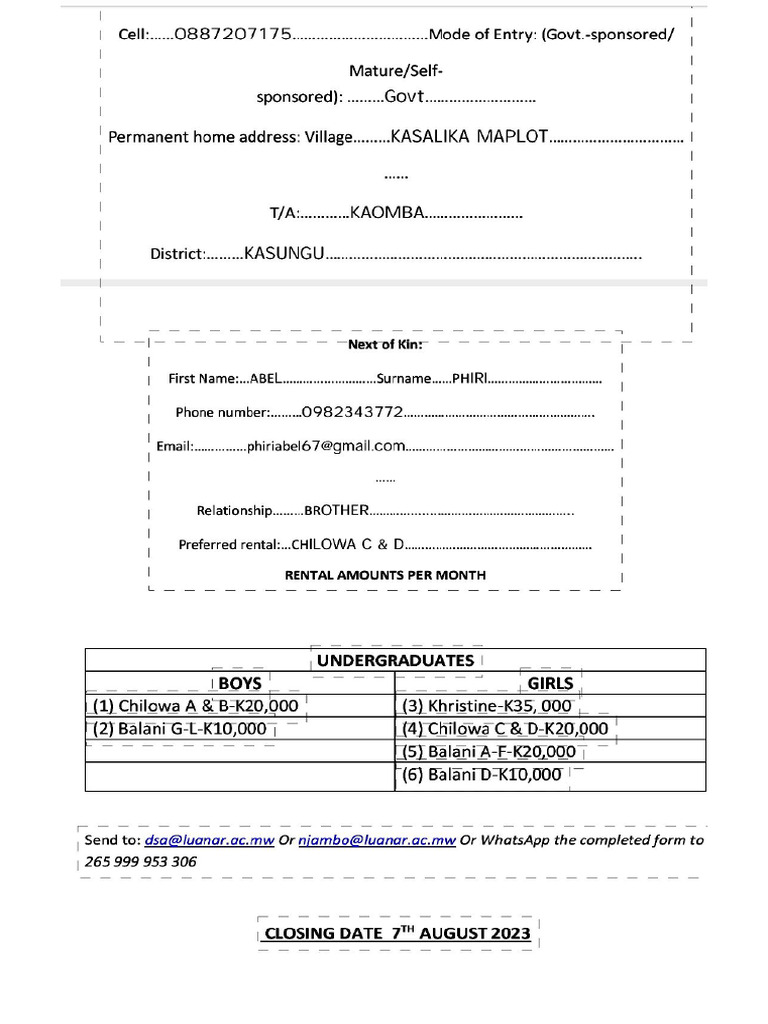 Accommodation Form | PDF