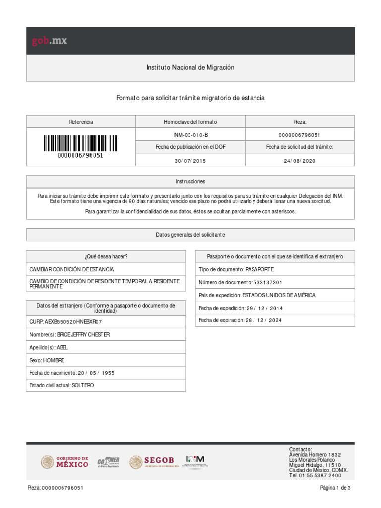 Cambio de Condicion de Res Tem A Res Per | PDF | México | Gobierno