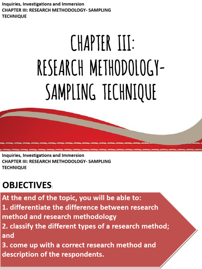 W13 Research Methodology Sampling Techniques Presentation Pdf