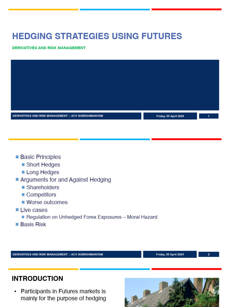 DRM - Hedging Strategies Using Futures - Lecture - 1 - March 26,2024 | PDF | Hedge (Finance ...