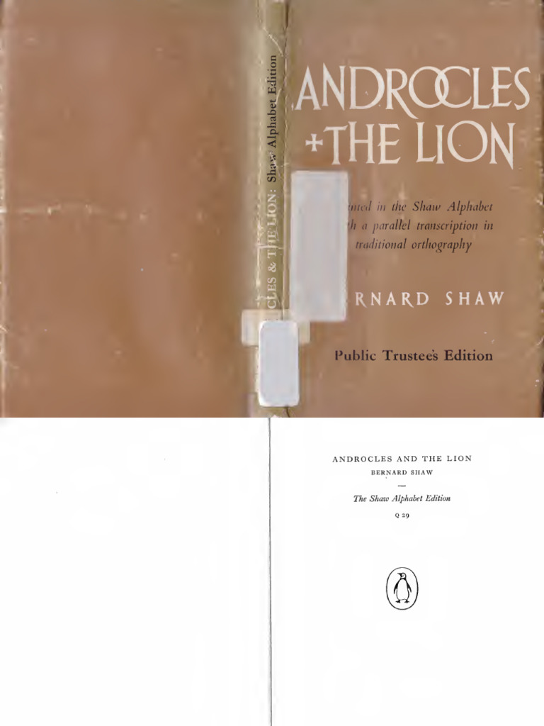 Androcles and the Lion [Shaw Alphabet Edition]_text | PDF | English ...
