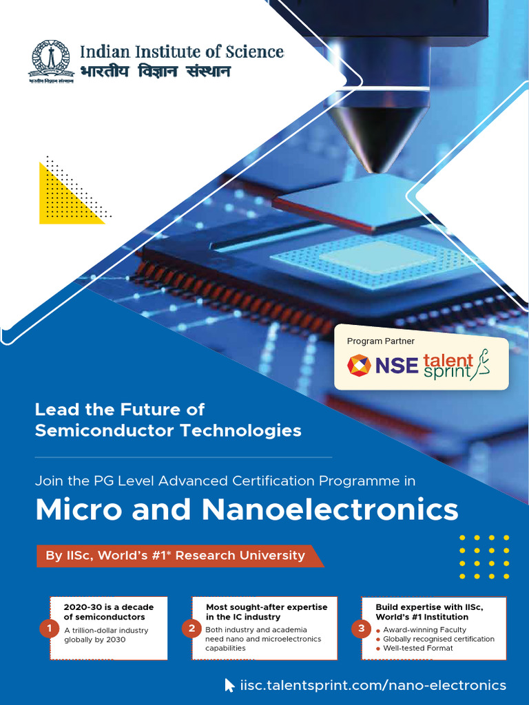 Brochure Pg Level Advanced Certification Programme In Micro And Nanoelectronics Iisc Pdf