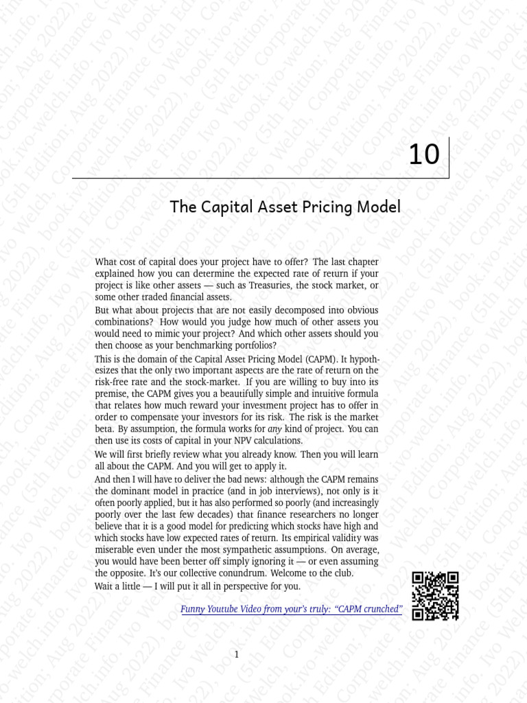 10 Capm | PDF | Capital Asset Pricing Model | Beta (Finance)