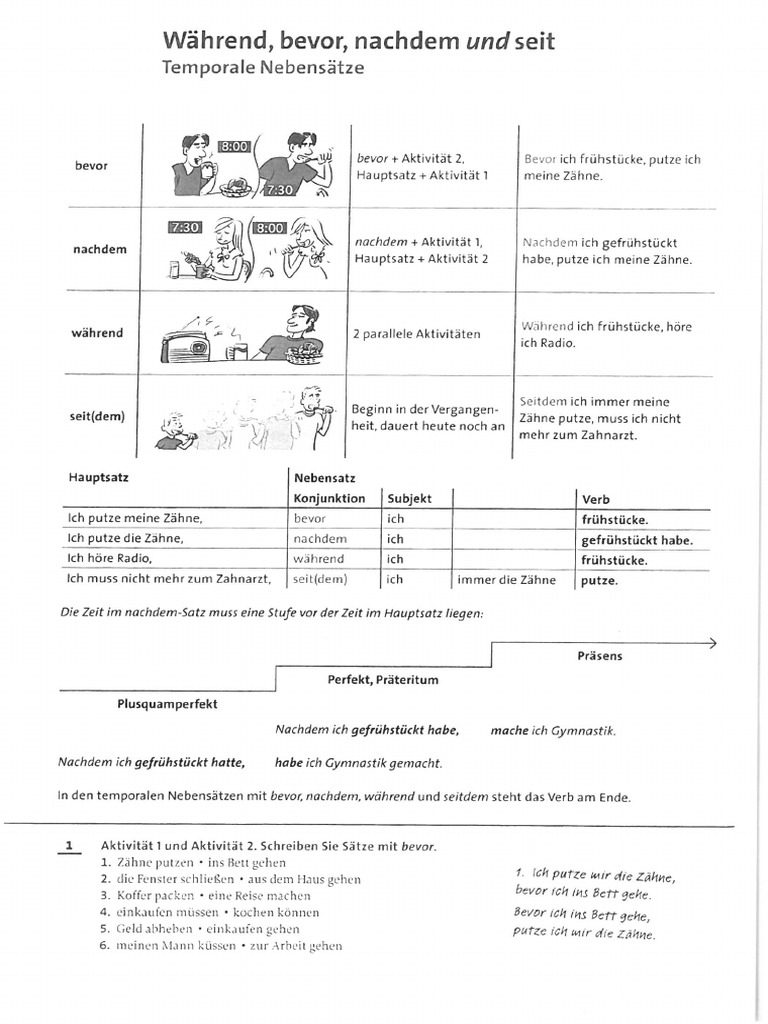 Grammatik Aktiv Temporale Nebensaetze 1 | PDF