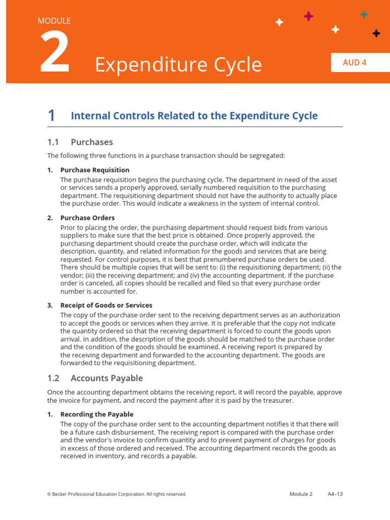 Module 2 Expenditure Cycle | PDF | Accounts Payable | Voucher