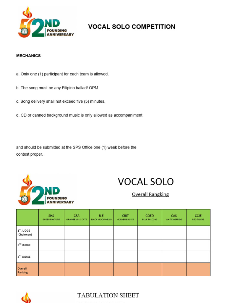 Vocal Solo and Duet Competition Guide | PDF | Performing Arts | Musicology
