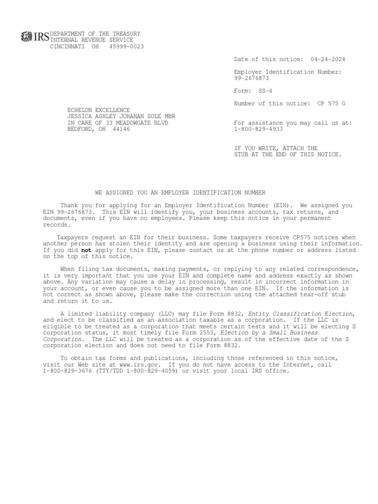 CP575Notice 1713985461629 | PDF | Irs Tax Forms | Limited Liability Company