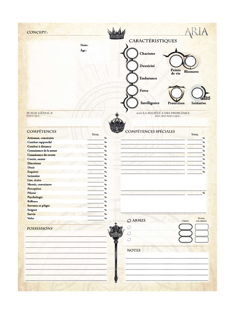 Fiche Perso Aria | PDF