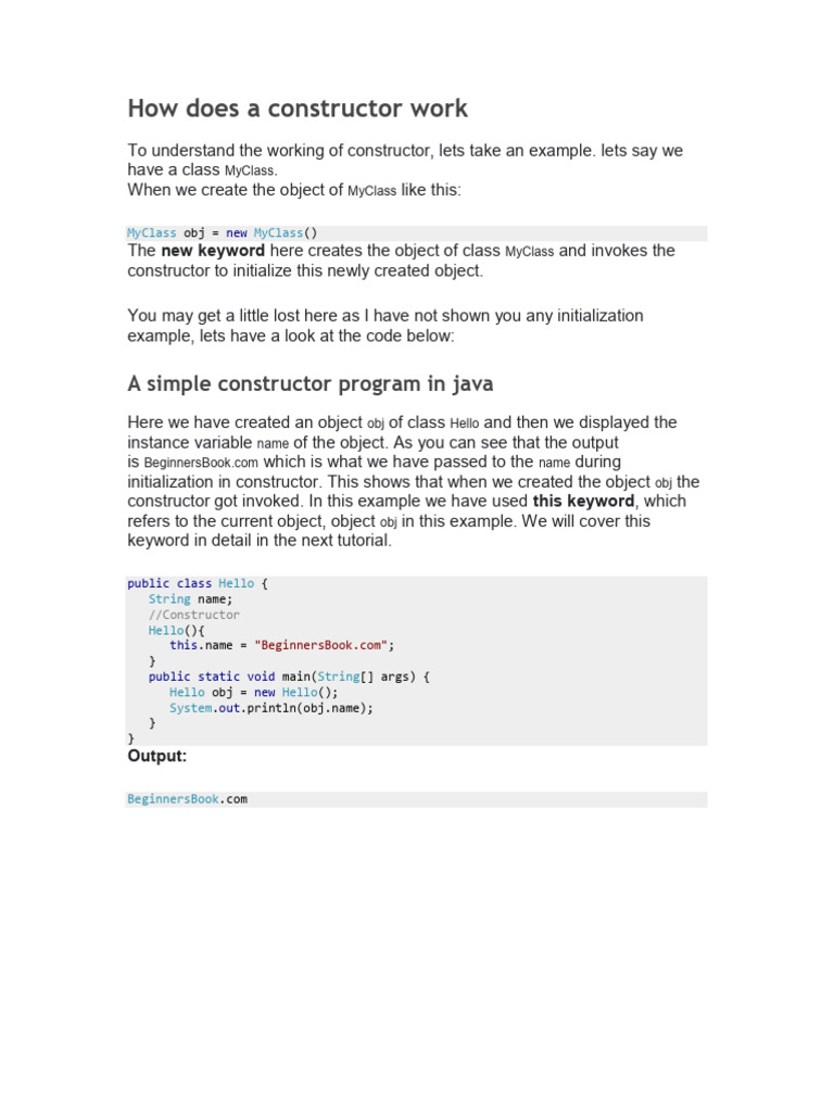 Constructor | Download Free PDF | Constructor (Object Oriented ... Constructor | Download Free PDF | Constructor (Object Oriented ...